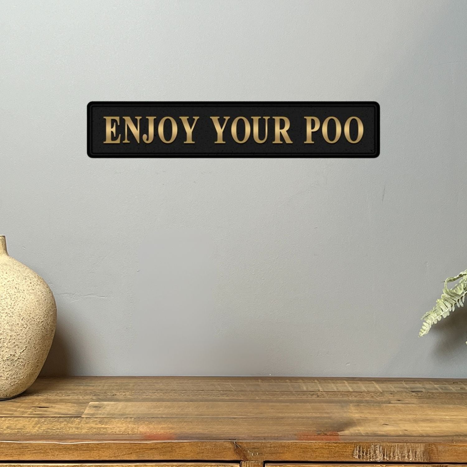 Enjoy Your Poo Street Sign, Black – Qurios