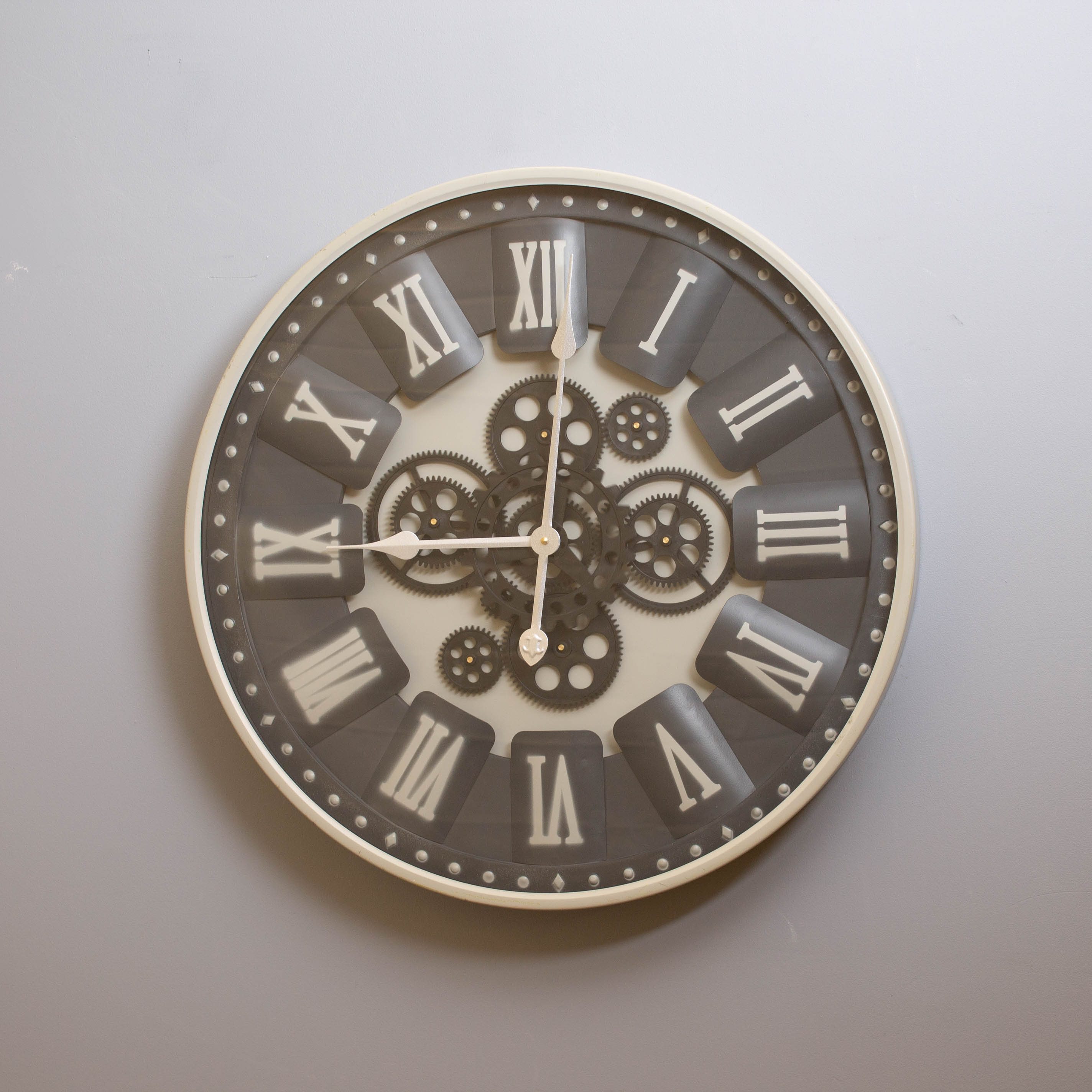 Modern Exposed Gear Cog Clock, 59 cm – Qurios