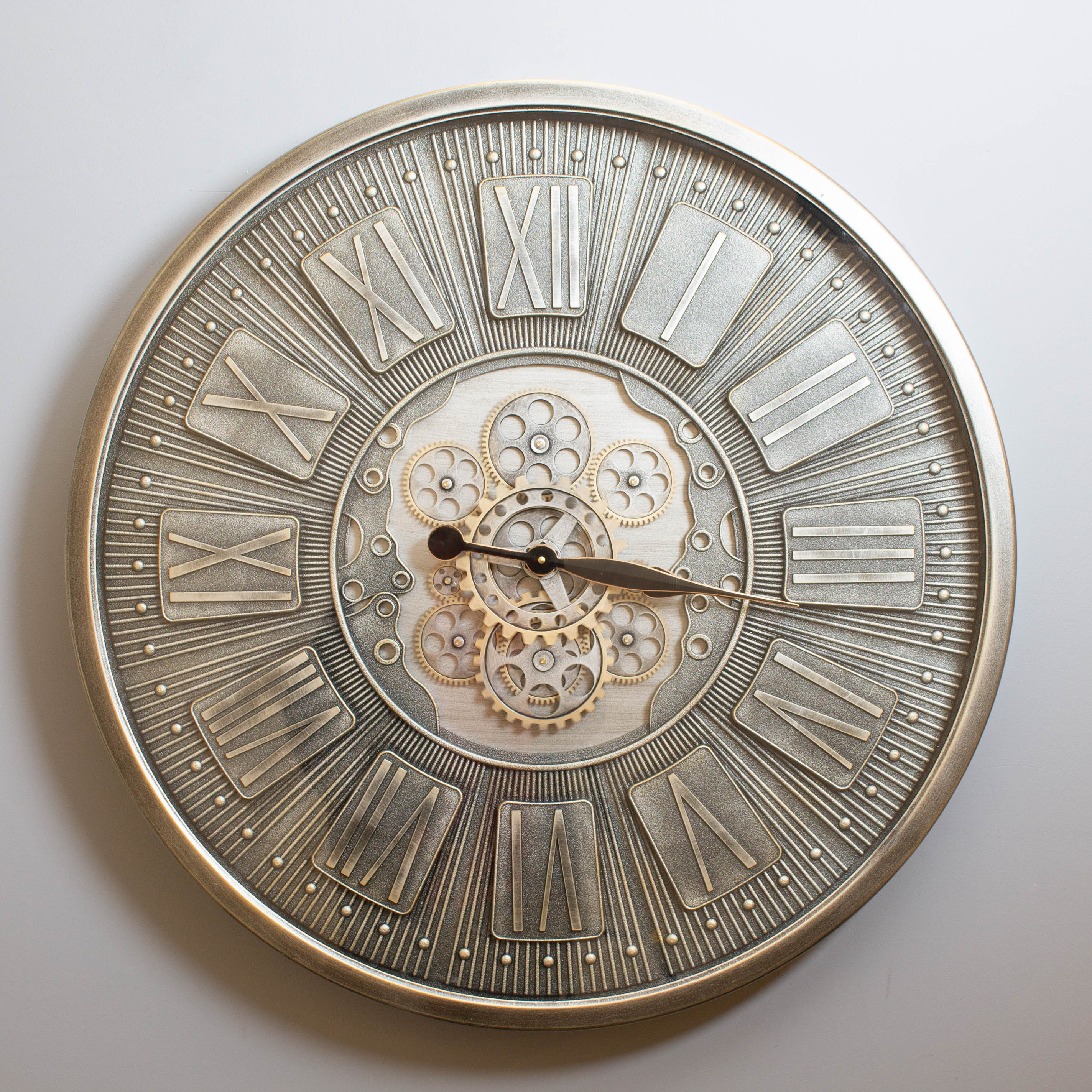 Florence Silver Cog Clock, 80 cm – Qurios